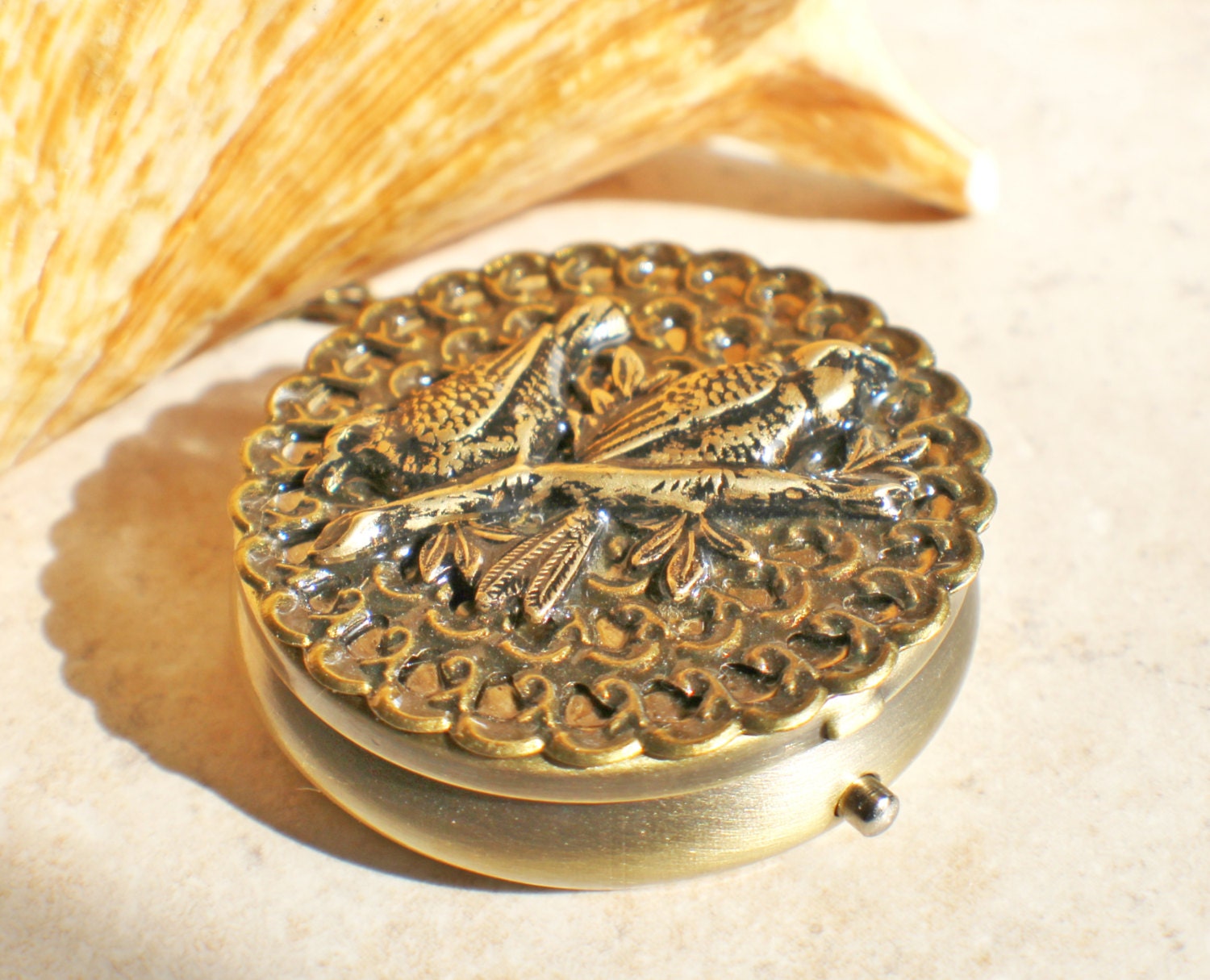 Music Box Locket Round Bronze Locket With Music Box Inside - Etsy