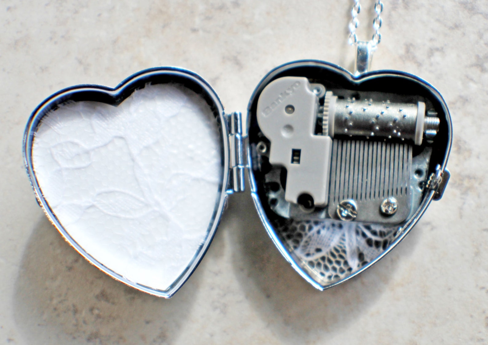 Music Box Locket Heart Shaped Locket With Music Box Inside | Etsy