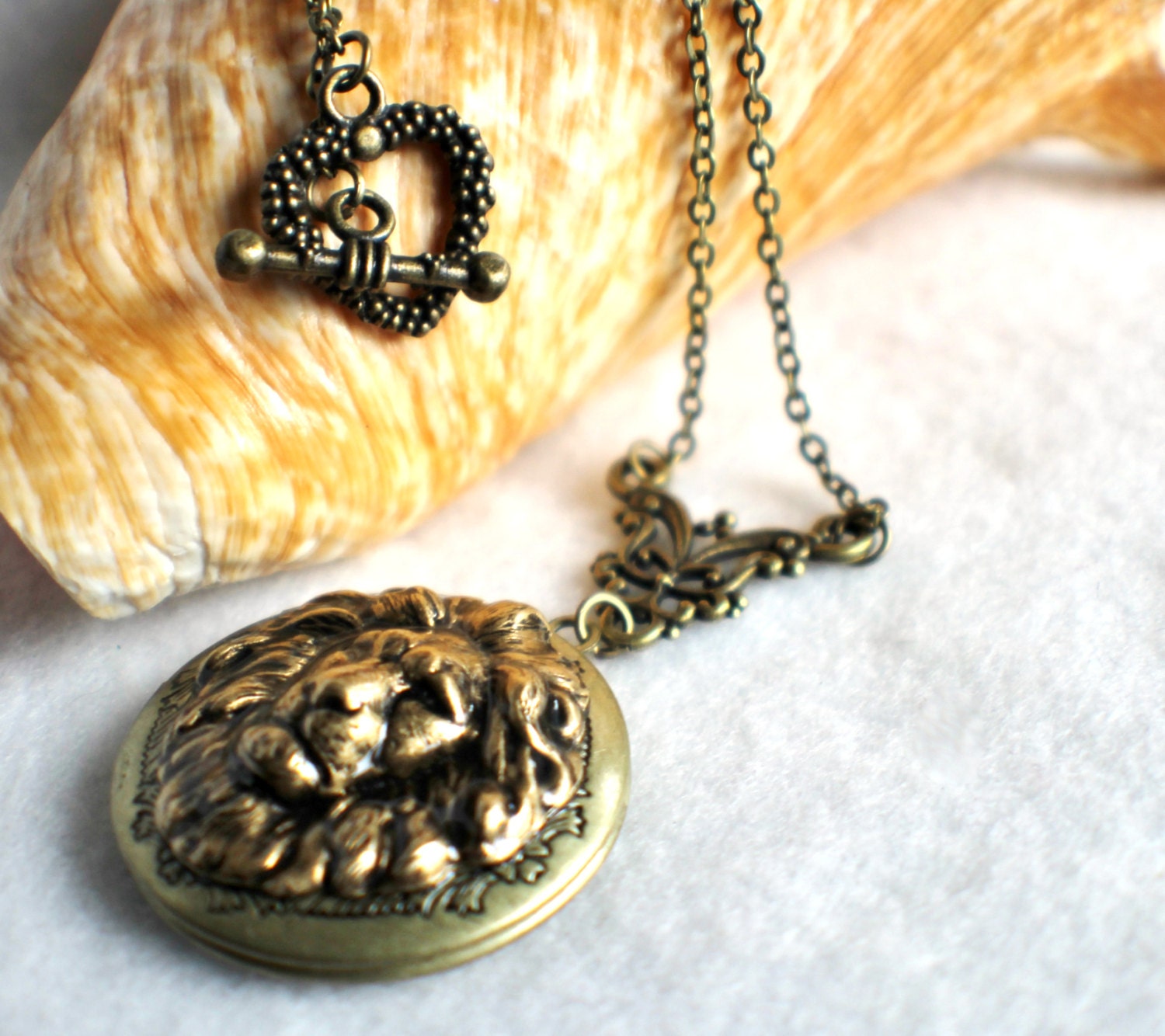 Bronze Lion Locket Small Photo Locket Photo Locket Necklace - Etsy