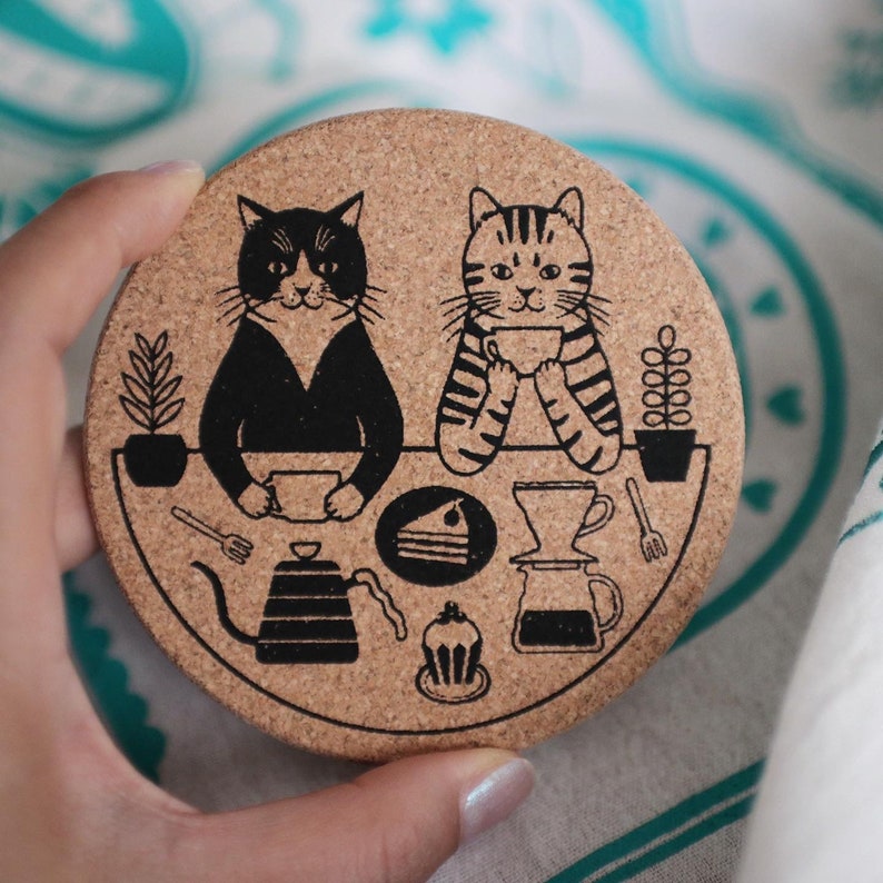 Cat Pairings Coaster Set - Etsy