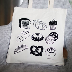 Organic Cotton Heavy Canvas Tote Bag-breads - Etsy