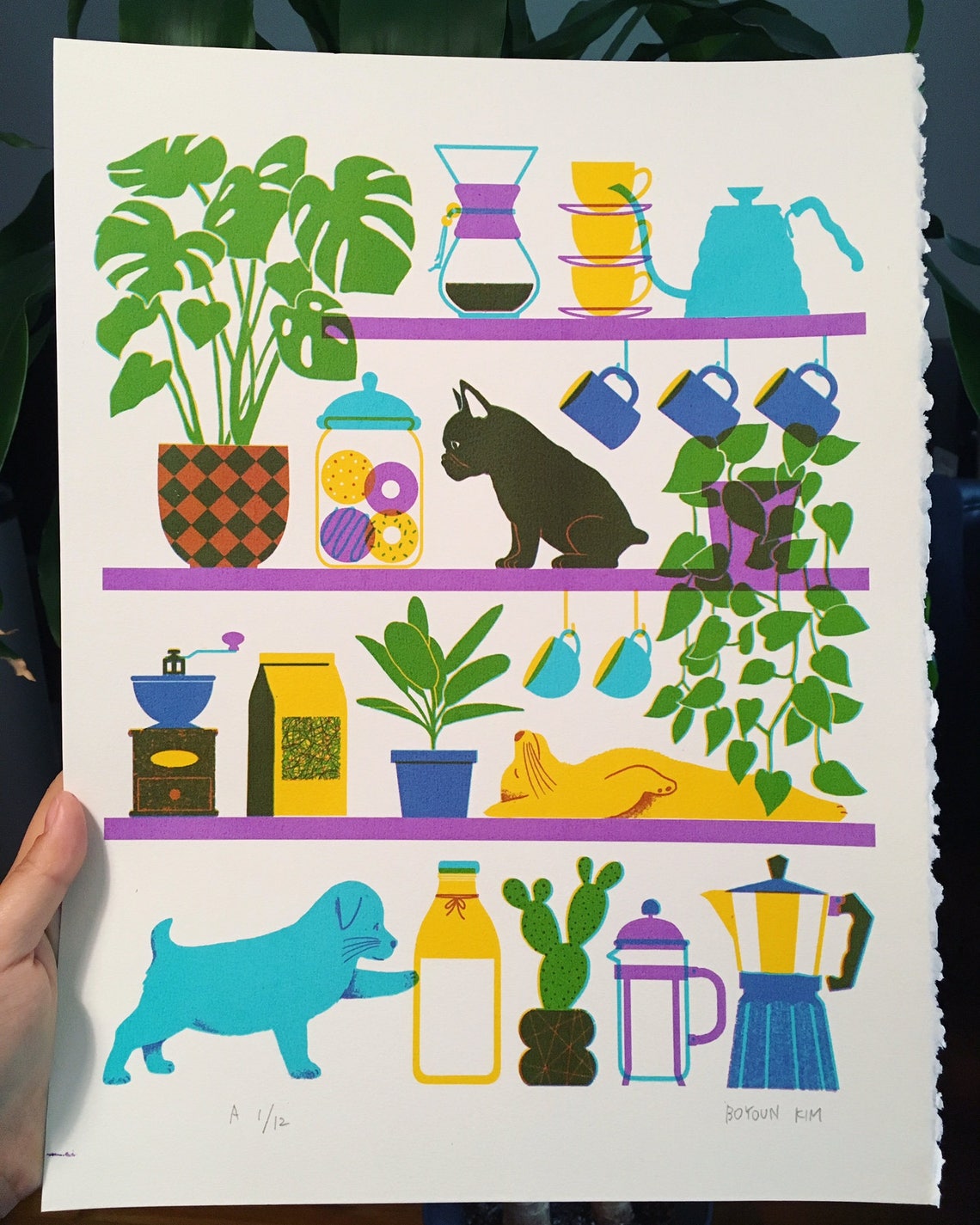 Dogs on Shelves Original Screenprint 11 X 14 - Etsy