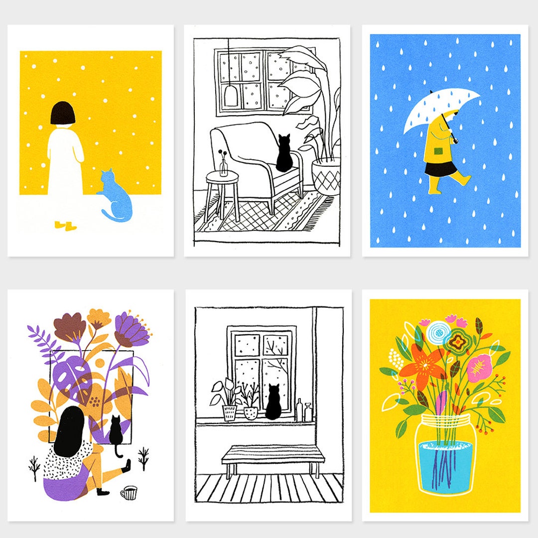 Postcards, Mini Art Print - Etsy