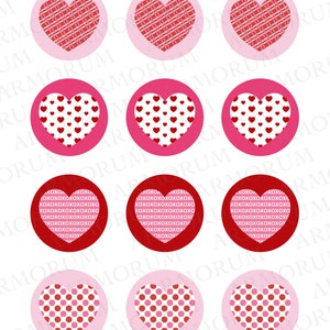 Valentines Printable Cupcake Hearts Topper - Etsy