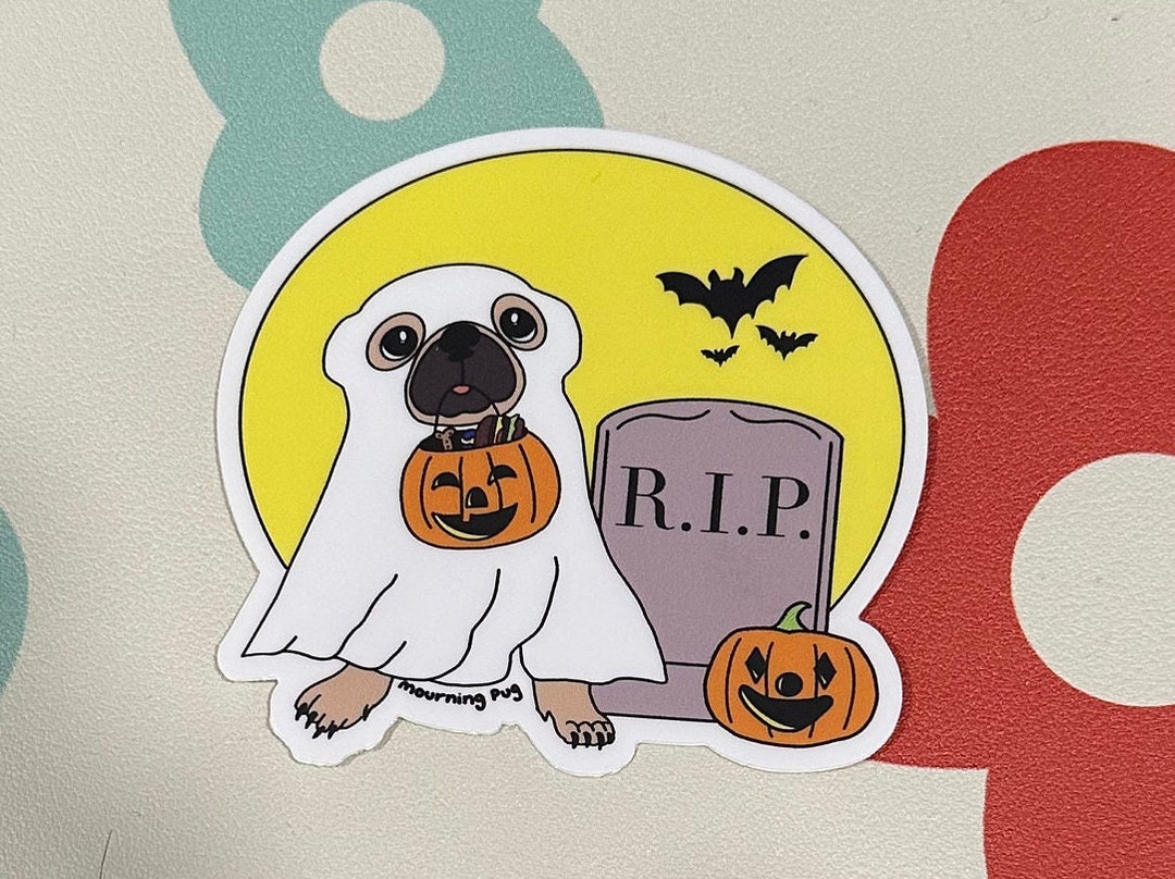 Ghost Fawn Pug Sticker - Etsy