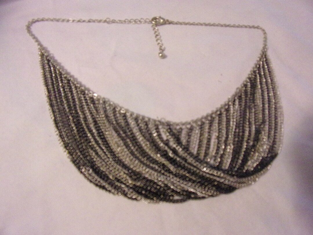 Vintage 2 Tone Layered Draped Chain Necklace E11 - Etsy