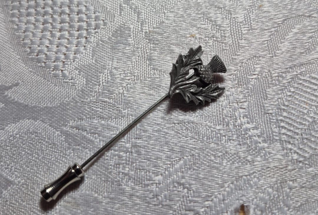 Vintage Pewter Scottish Thistle Stick Pin - Etsy