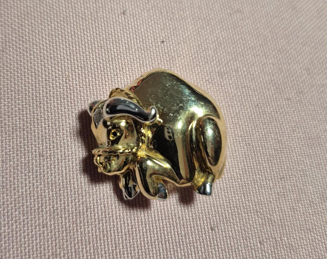 Vintage Gold Tone and Silver Tone Bull Brooch, Zodiac - Etsy