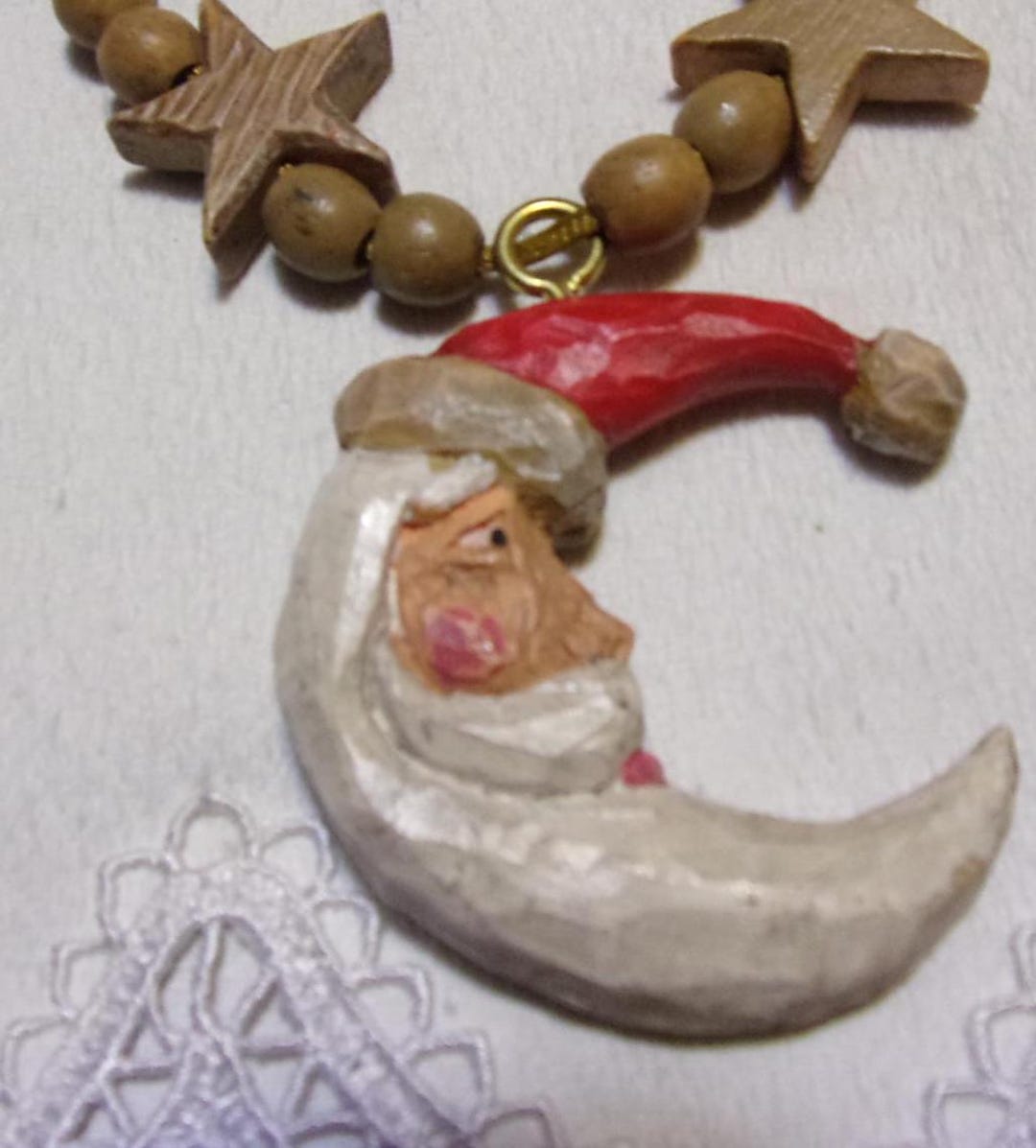 Vintage Santa Pendant Necklace - Etsy