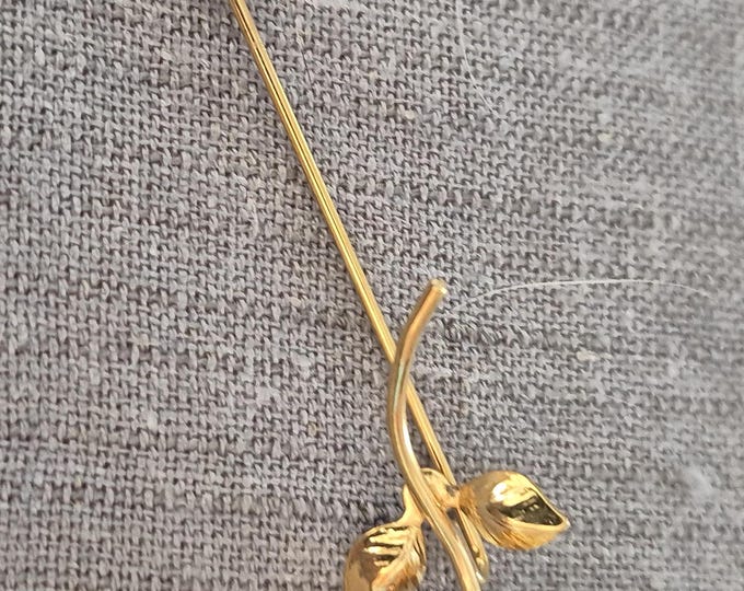 Vintage Gold Tone Flower Stick Pin - Etsy