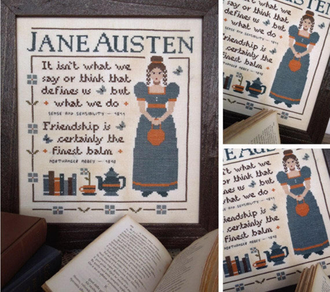 Jane Austen - Literary Women Series - PDF DIGITAL Cross Stitch Pattern ...