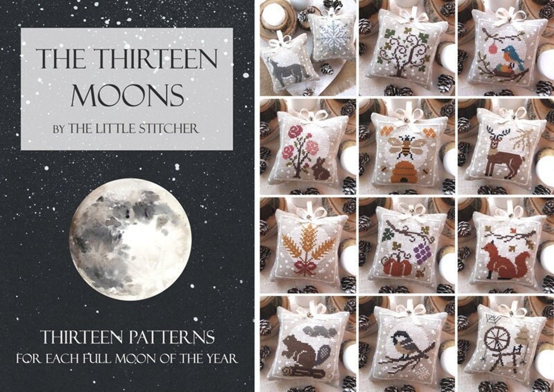 The Thirteen Moons - PDF DIGITAL Cross Stitch Patterns - Etsy