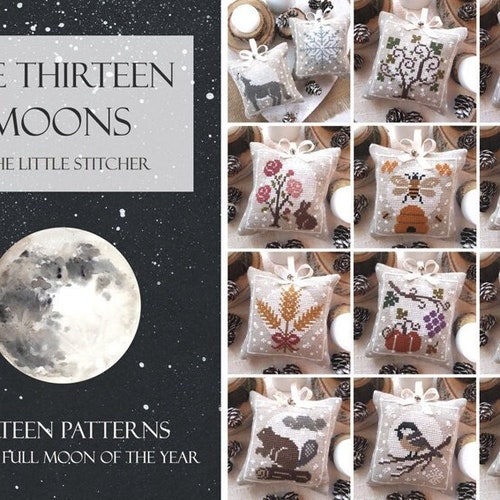 The Thirteen Moons PDF DIGITAL Cross Stitch Patterns - Etsy