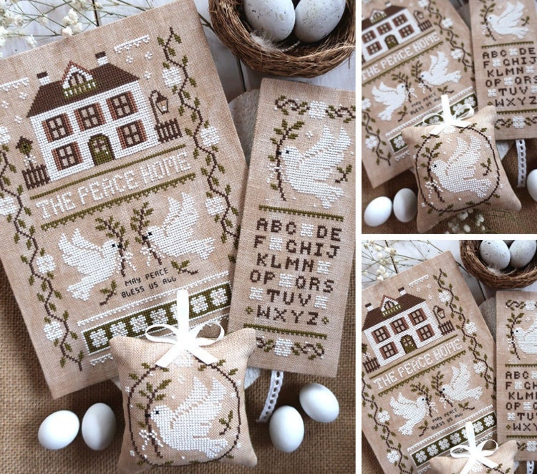 The Peace Home - Sampler, Bookmark and Ornament Set - PDF DIGITAL Cross ...