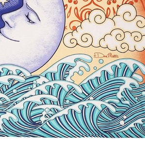 Dan Morris Sun and Moon New Age Tapestry Wall Hanging Clouds Sunshine ...