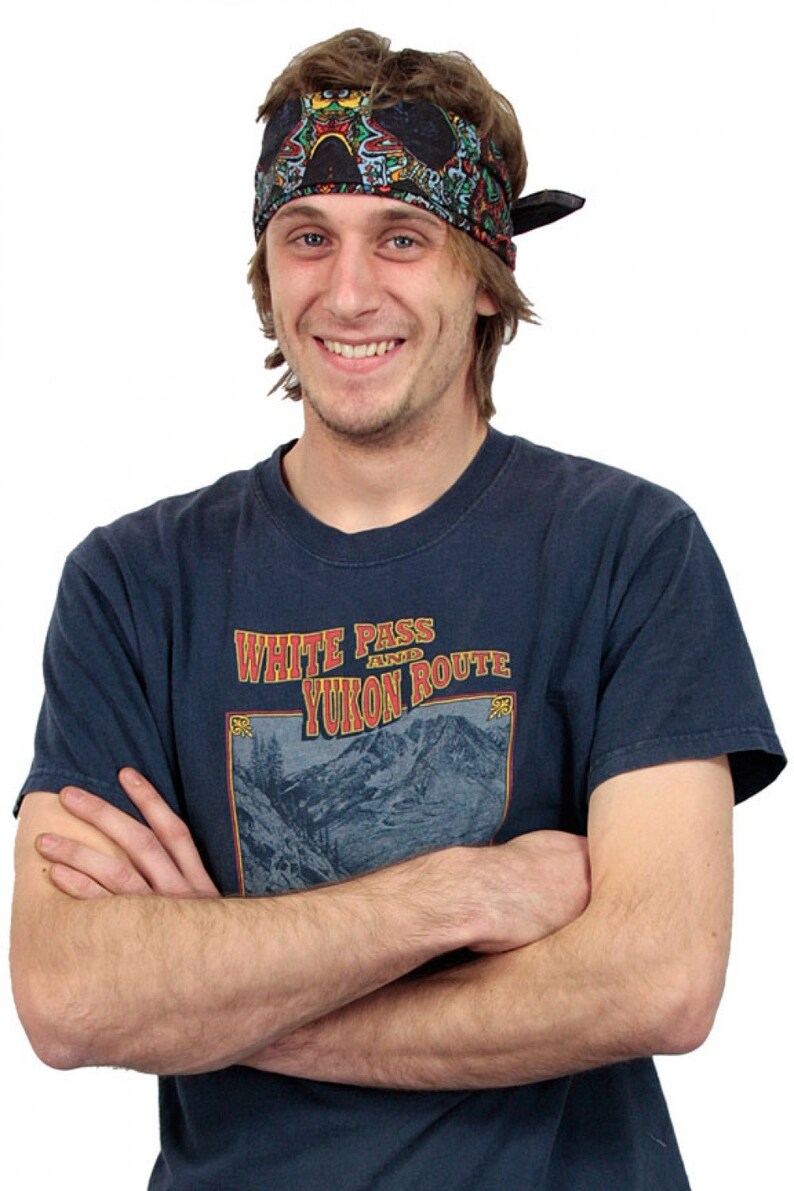 3D Psychedelic Pirate Skull Bandana Handkerchief Hanky | Etsy