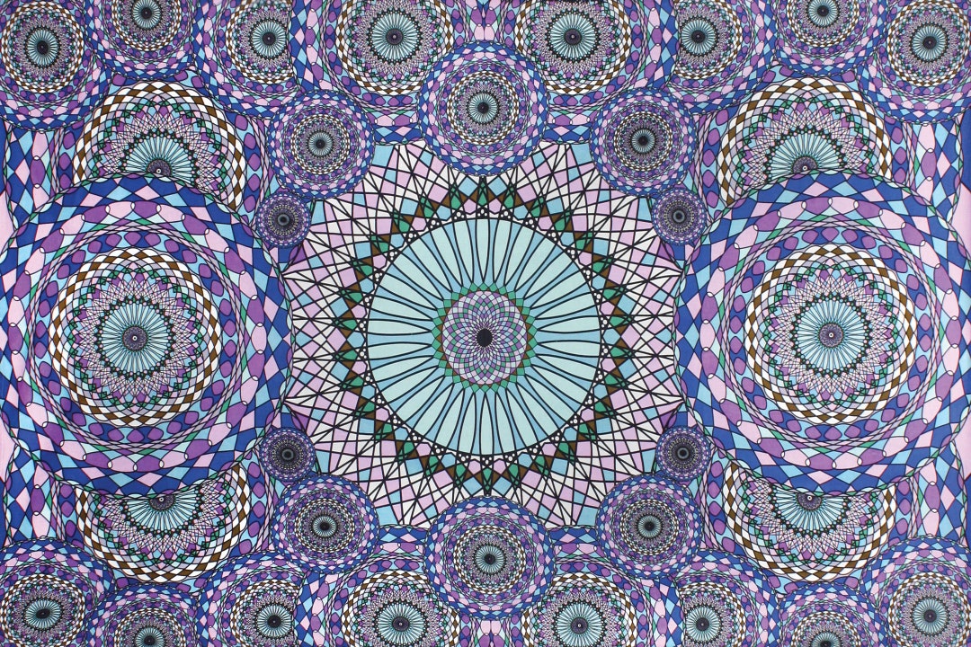 3D Geometric Ring of Water Tapestry Black Light Sacred Geometry Wall ...