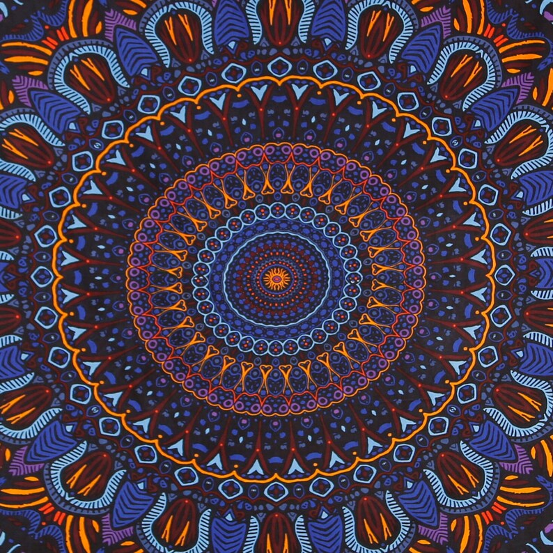 3D Eclipse Mandala Tapestry Wall Hanging Black Light Reactive - Etsy