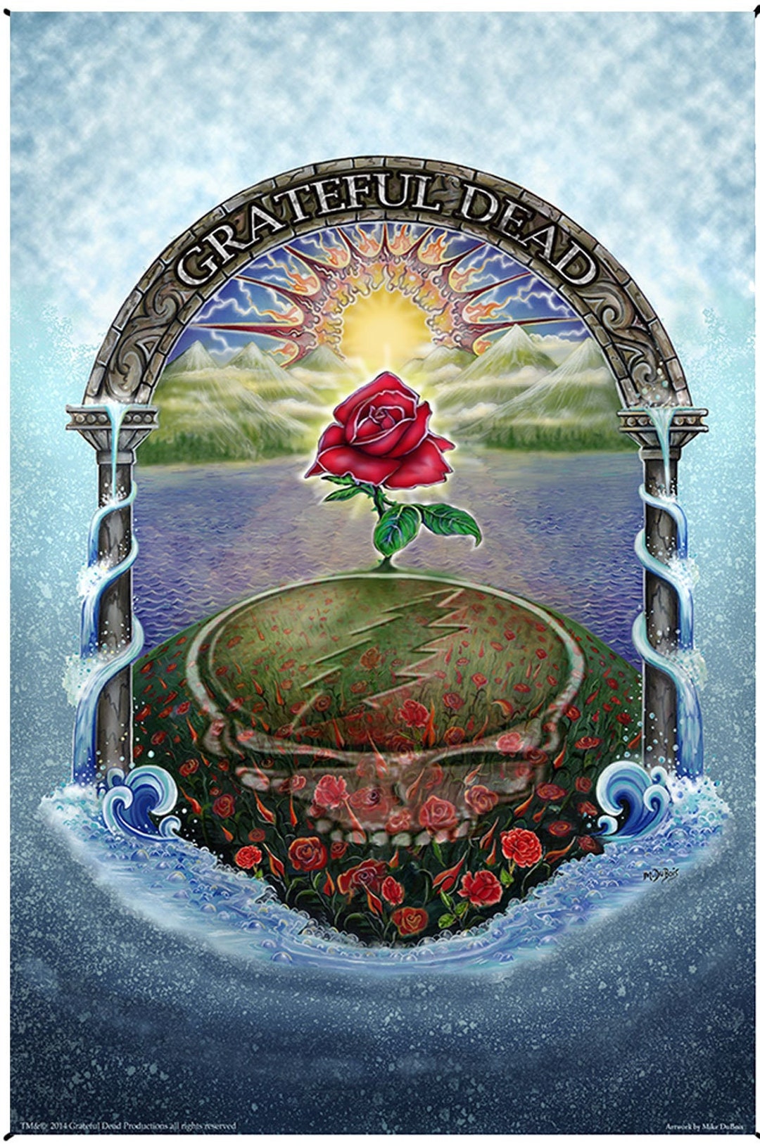 Grateful Dead Rose Garden Tapestry Wall Hanging Mike Dubois Stealie ...