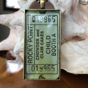 Rocky Point Park Ticket Pendant Necklace Chowder and Clam - Etsy