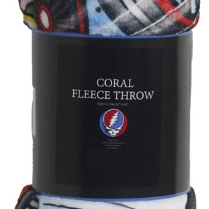 Grateful Dead Casey Jones Dancing Bears Plush Fleece Throw Blanket ...