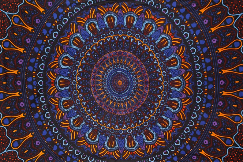 3D Eclipse Mandala Tapestry Wall Hanging Black Light Reactive - Etsy