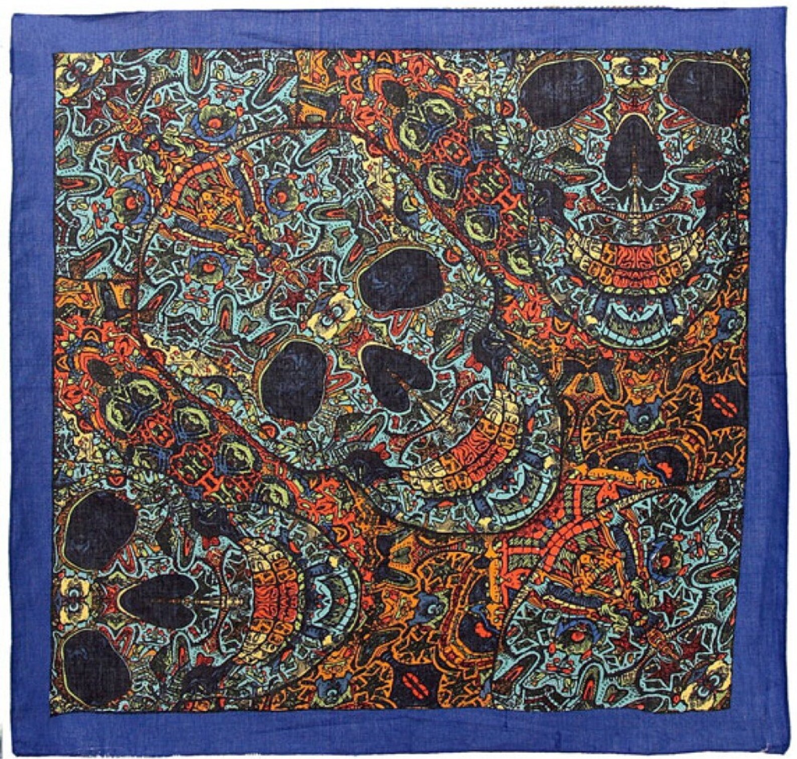 3D Psychedelic Pirate Skull Bandana Handkerchief Hanky | Etsy