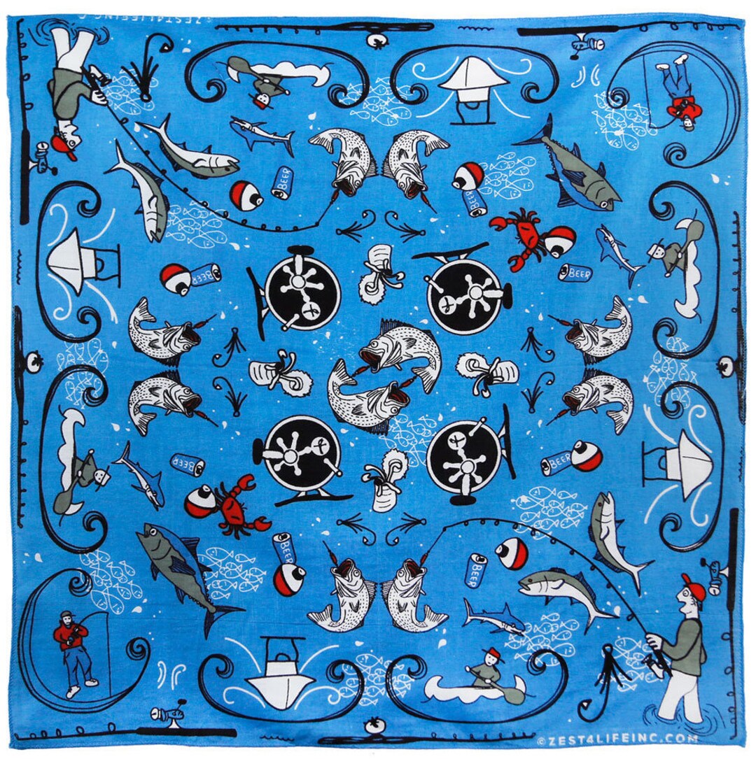 Fishing Sun and Sea Bandana Handkerchief Ocean Summer Fish Boating Face ...