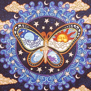 3D Dan Morris Nymph Tapestry Wall Art Hanging Psychedelic New Age ...