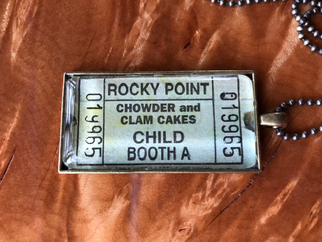 Rocky Point Park Ticket Pendant Necklace Chowder and Clam - Etsy