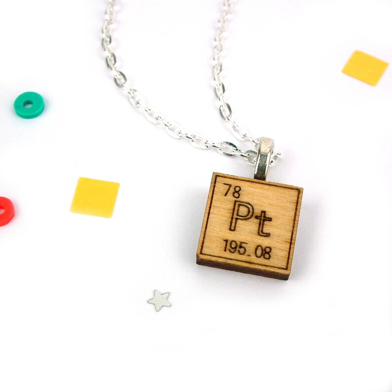 Periodic Table Element Wooden Laser Cut Necklace - Etsy