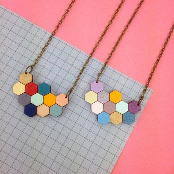 Geometric Necklace - Etsy