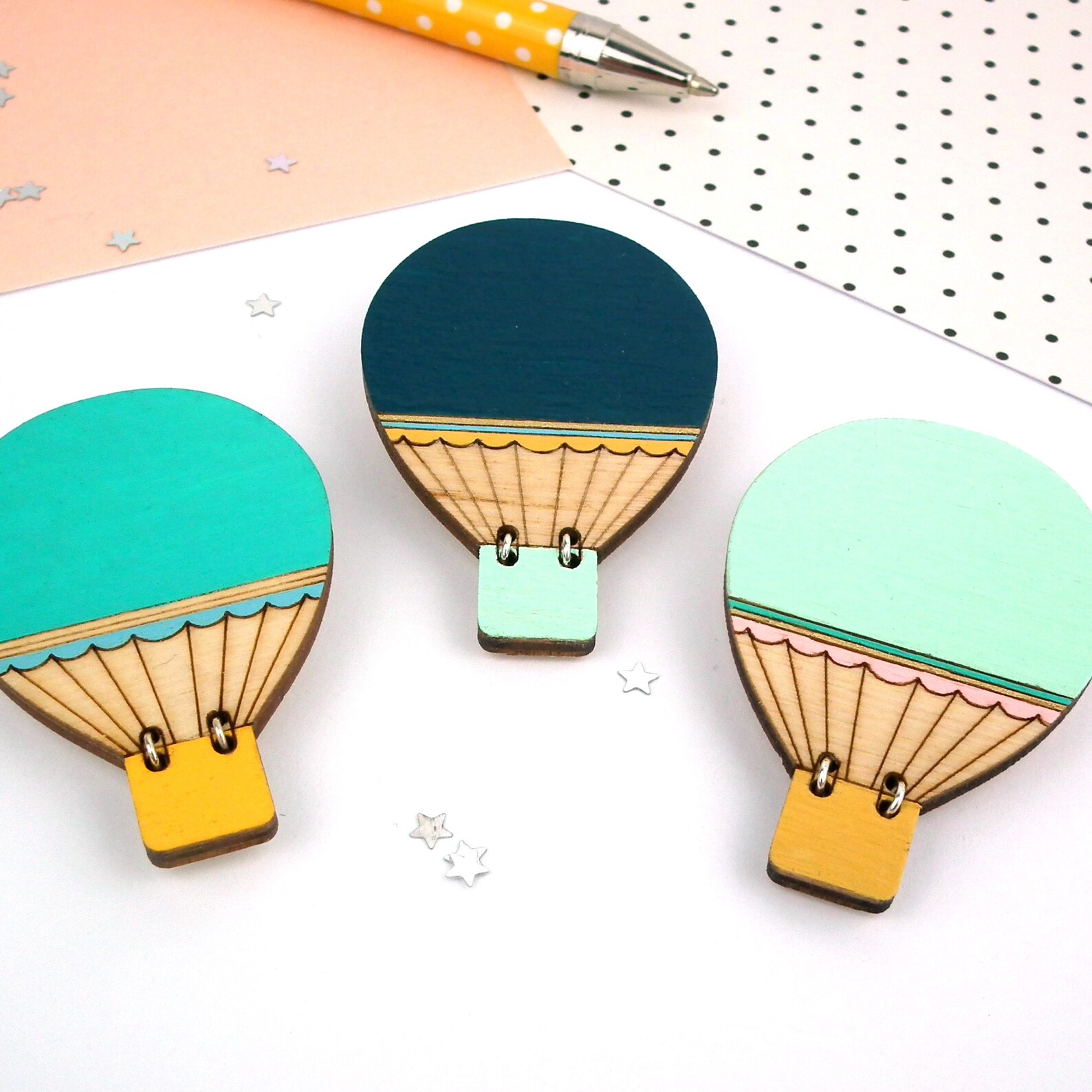 Hot Air Balloon Badge - Etsy