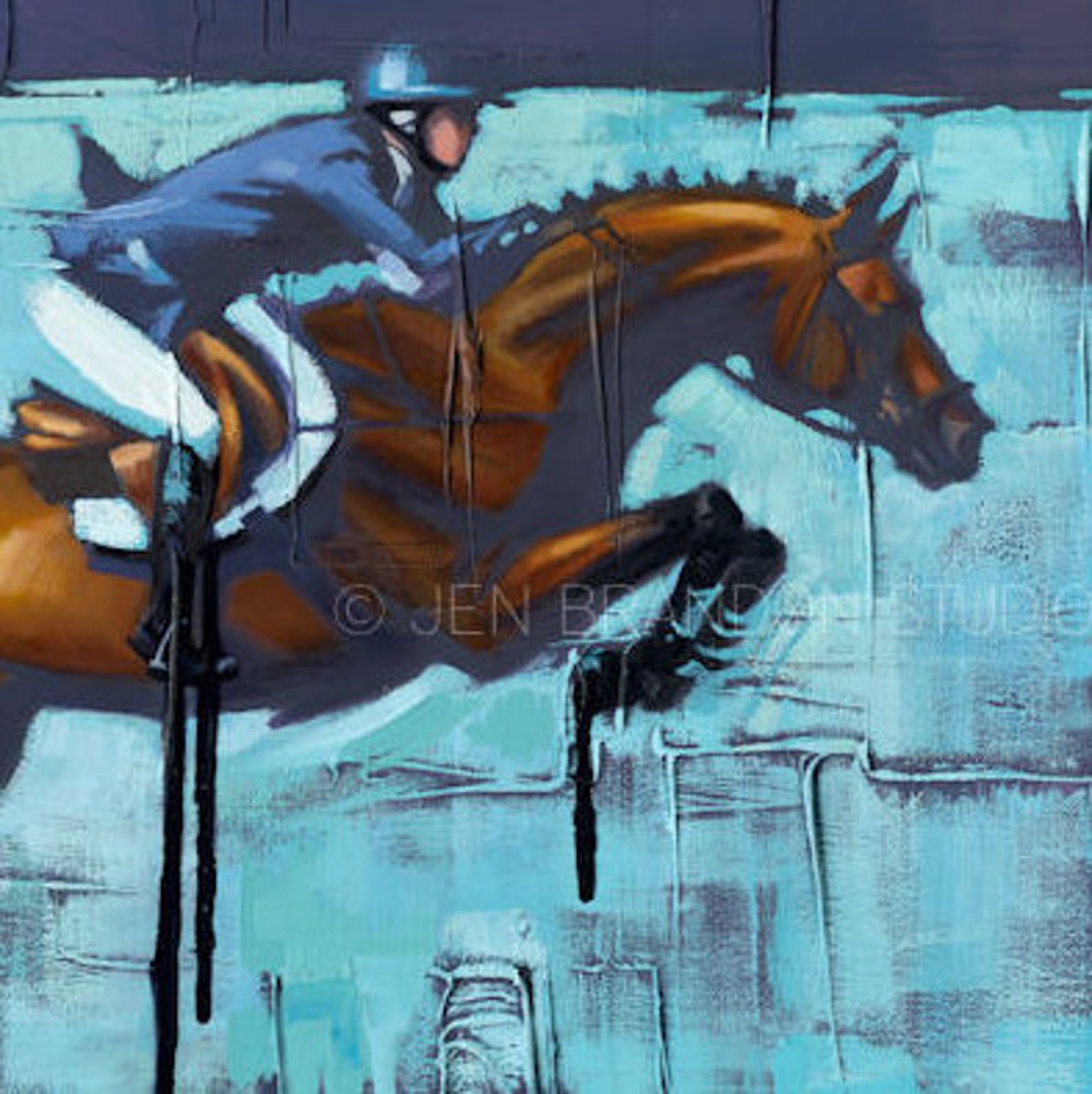 Show Jumper Horse Art Fine Art Print - Etsy