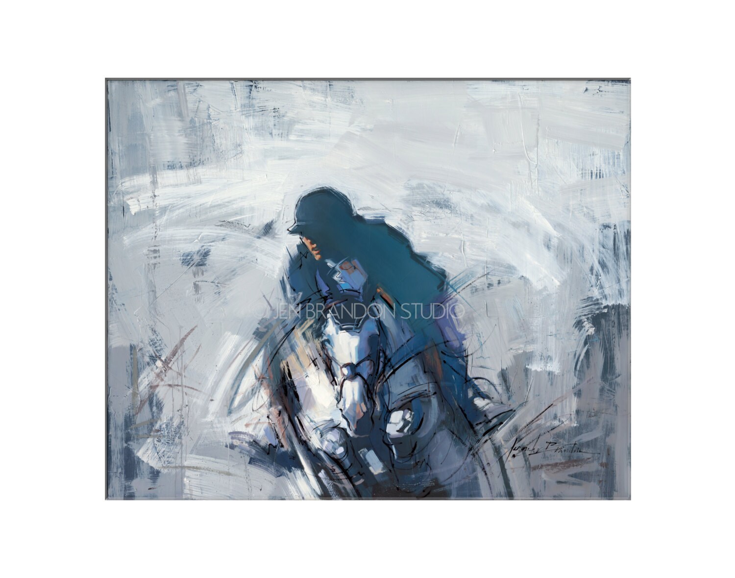 Horse Art Matted Print of Original Oil Painting Equestrian, Equine ...