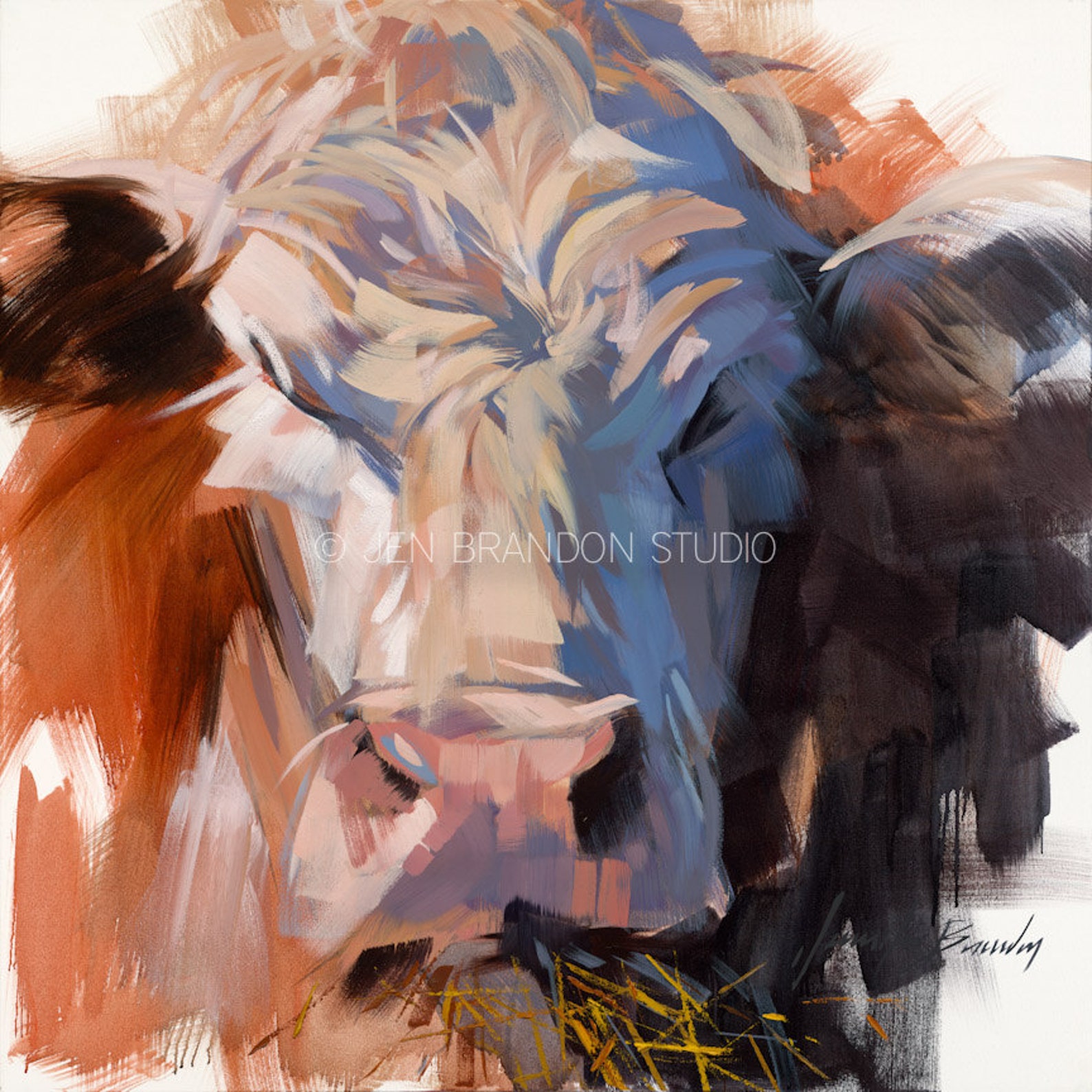 Arte de la vaca 2 Impresión de la vaca Giclée bellas artes - Etsy España