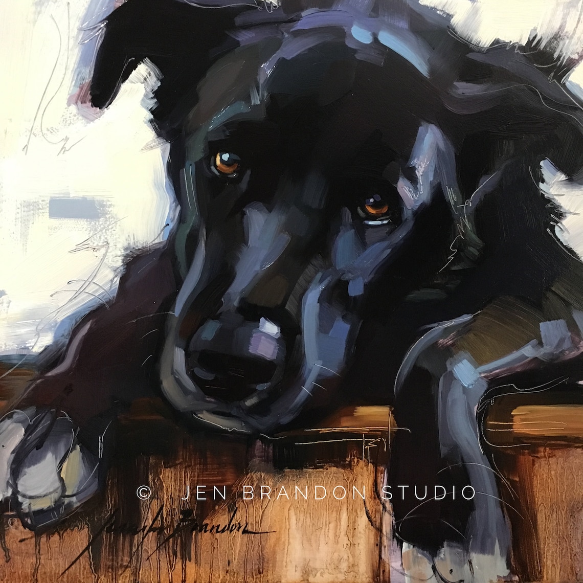 Black Puppy Decor Dog Pet Portrait - Original Oil Painting - Etsy
