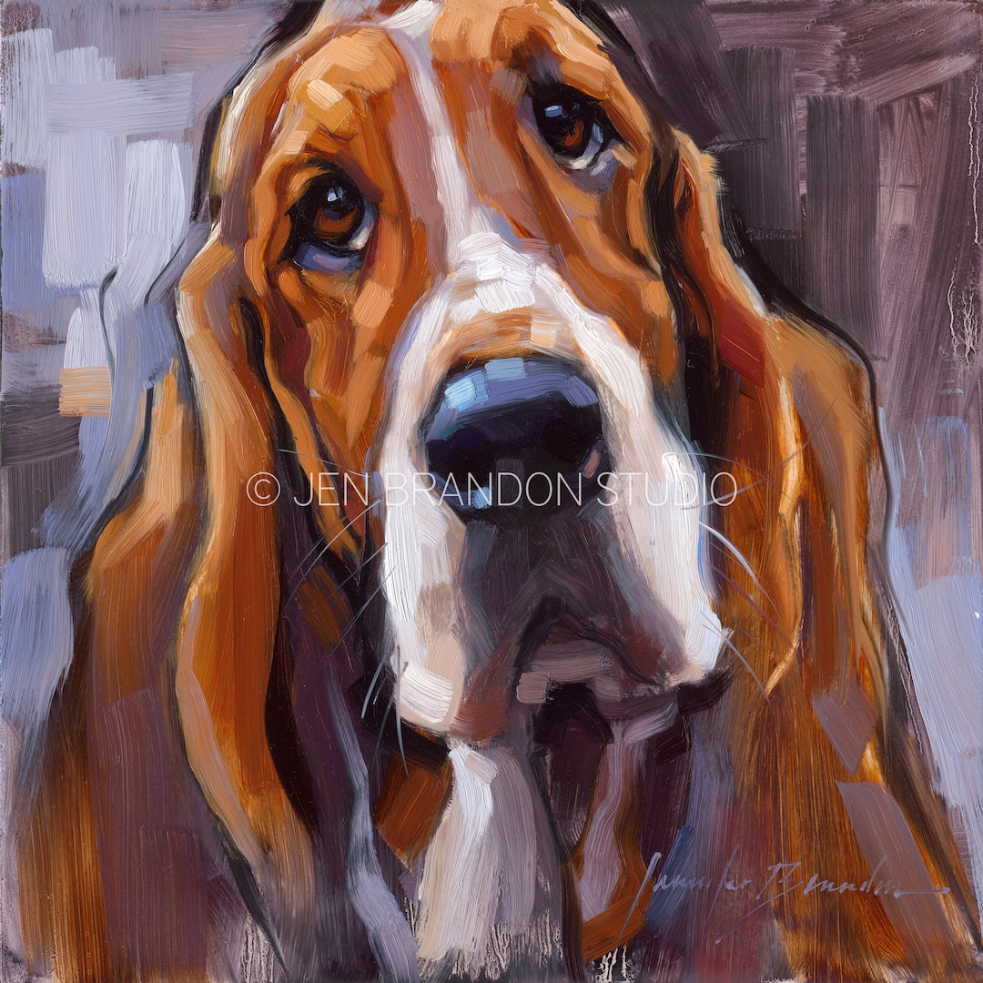 Basset Hound Puppy Dog Pet Portrait - Original Oil Painting - Etsy