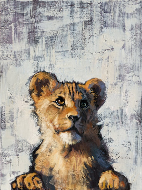 Lion Cub Art Fine Art Print | Etsy