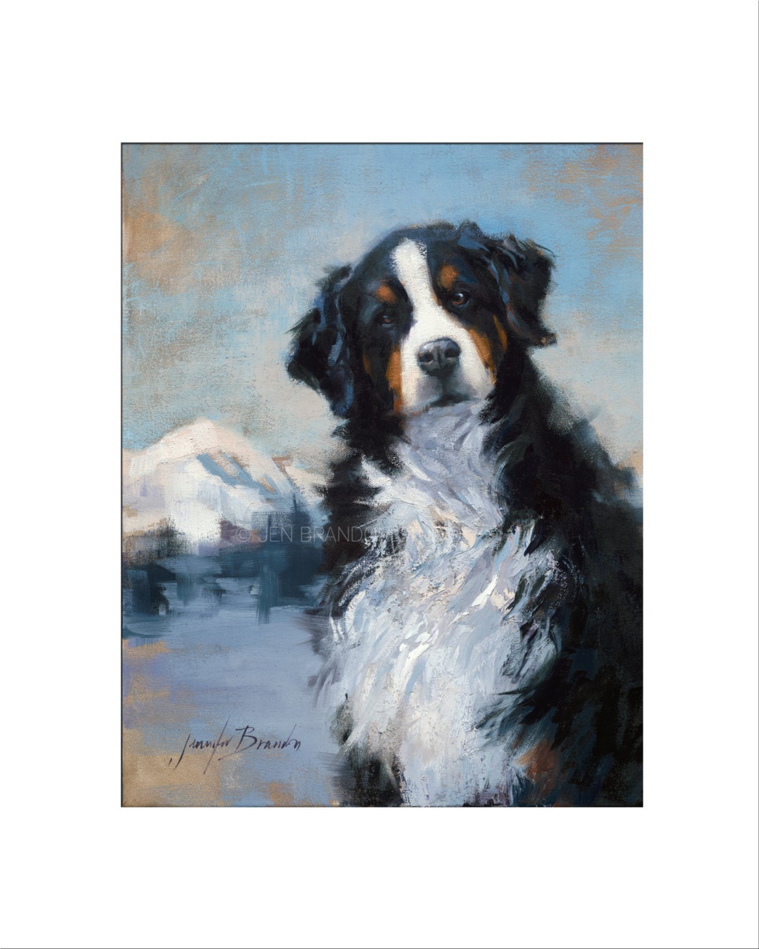 Bernese Mountain Dog Art Matted Print of Original Oil - Etsy