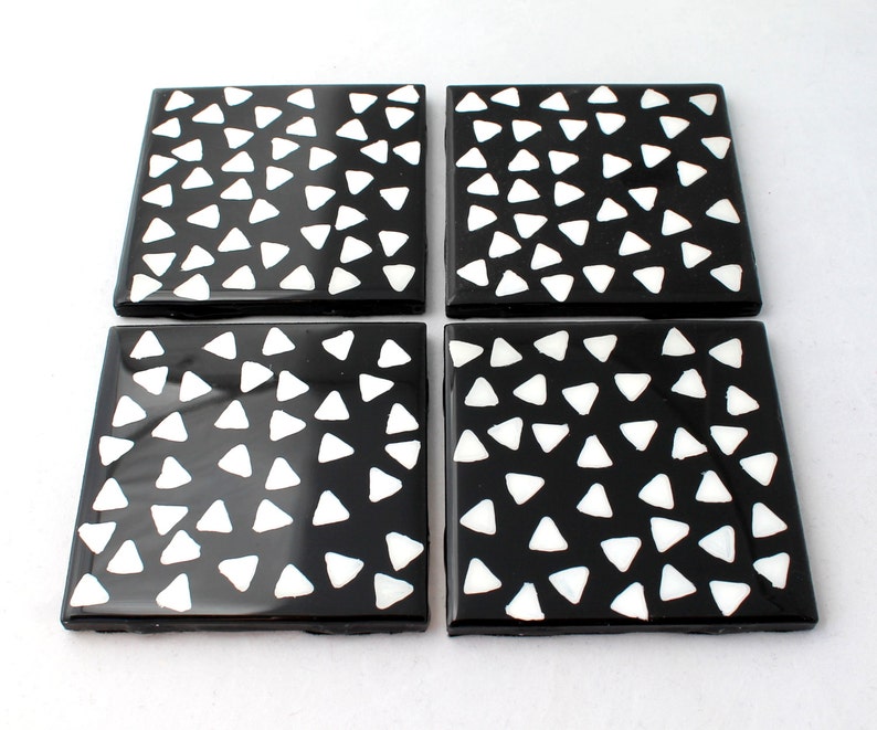 Resin Tile Coasters Set of 4 Handpainted Coasters Painted - Etsy