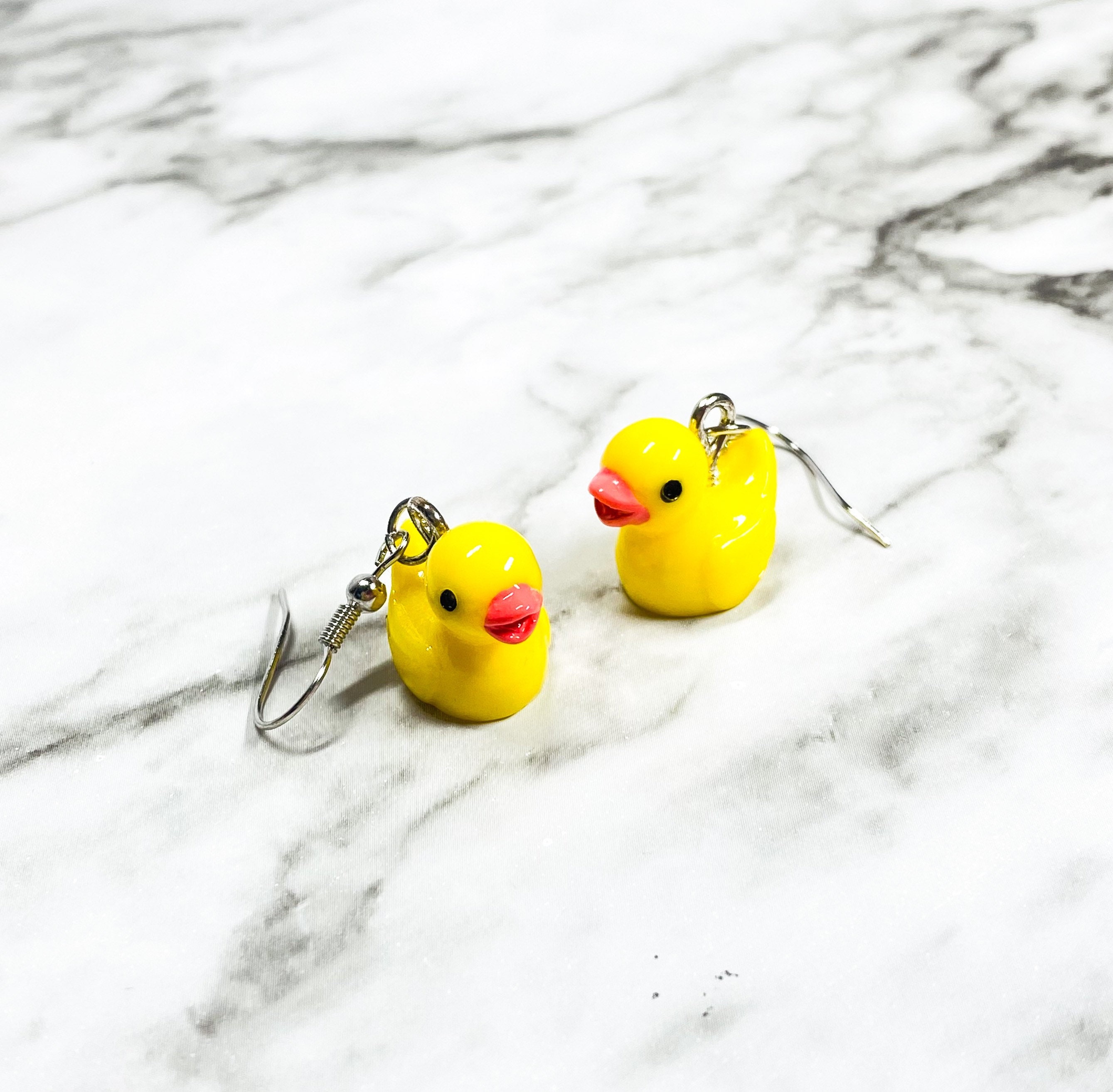 Duck earrings, rubber duck, yellow duck earrings, animal earrings ...
