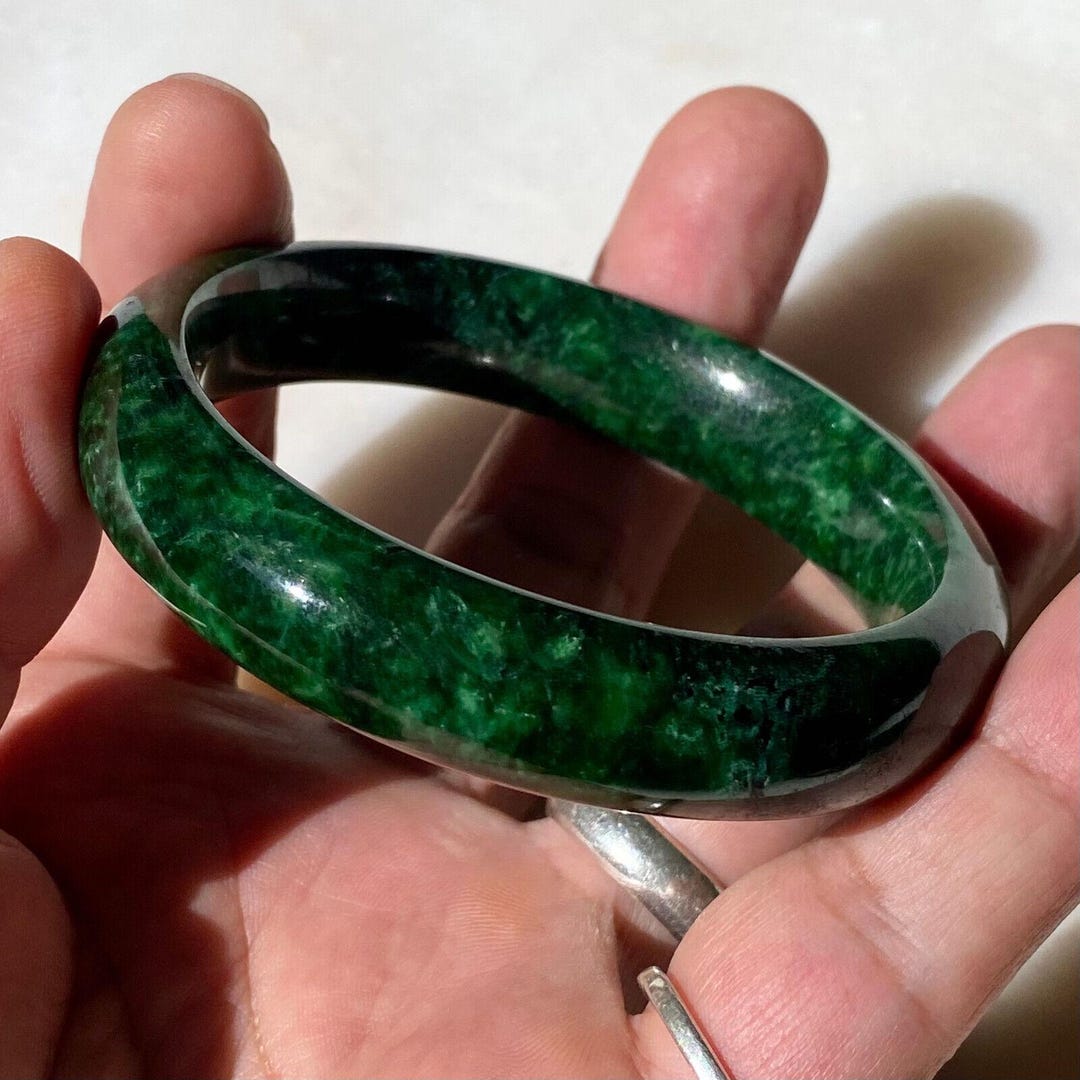 Vintage High Quality AAA Deep Spinach Green Maw Sit Sit Jade Round ...