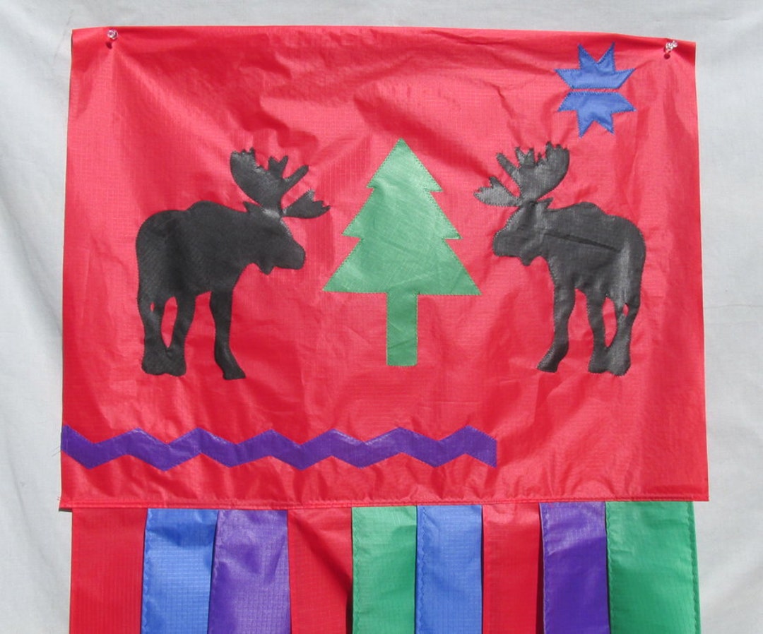 Moose and Pine Tree Windsock 6 Ft Ripstop Nylon Spinnaker Cloth - Etsy