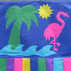 Pink Flamingo and Palm Tree Windsock 6 Ft Ripstop Nylon Spinnaker Cloth ...
