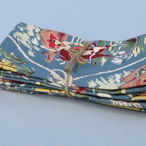 Set of 6 Roping Ranch Slate Blue Cowboy 100 % Cotton Napkins - Etsy