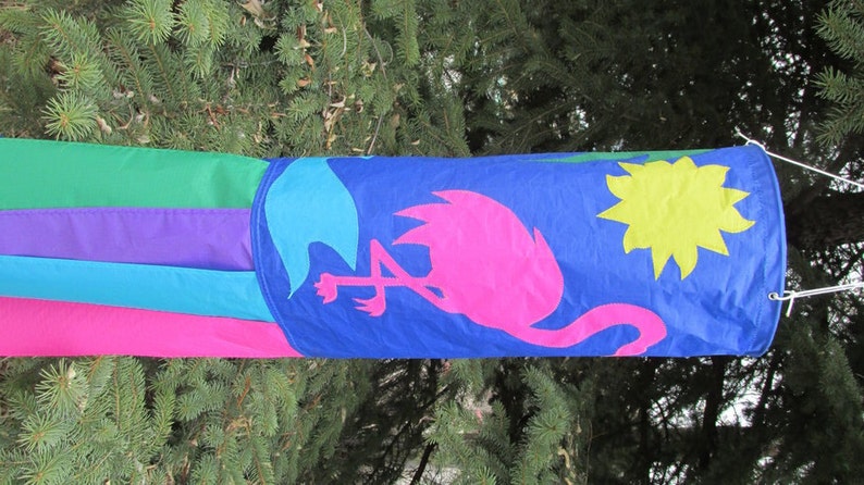 Pink Flamingo and Palm Tree Windsock 6 Ft Ripstop Nylon - Etsy