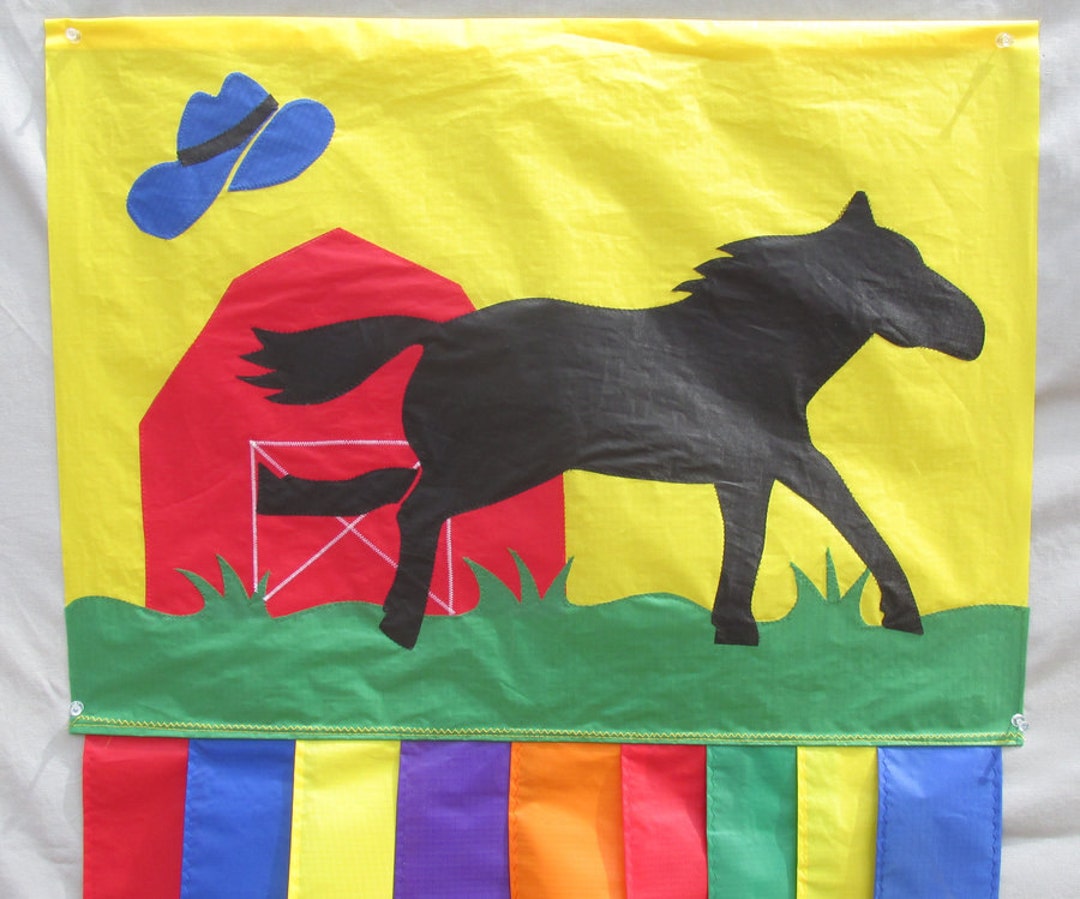 Horse and Cowboy Hat Windsock 6 Ft Ripstop Nylon Spinnaker Cloth - Etsy