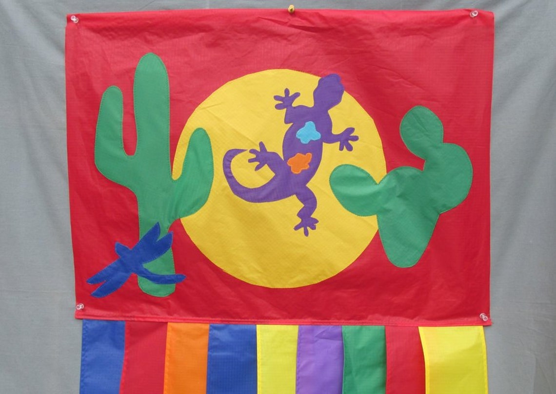 Cactus and Gekko Windsock 6 Ft Ripstop Nylon Spinnaker Cloth - Etsy