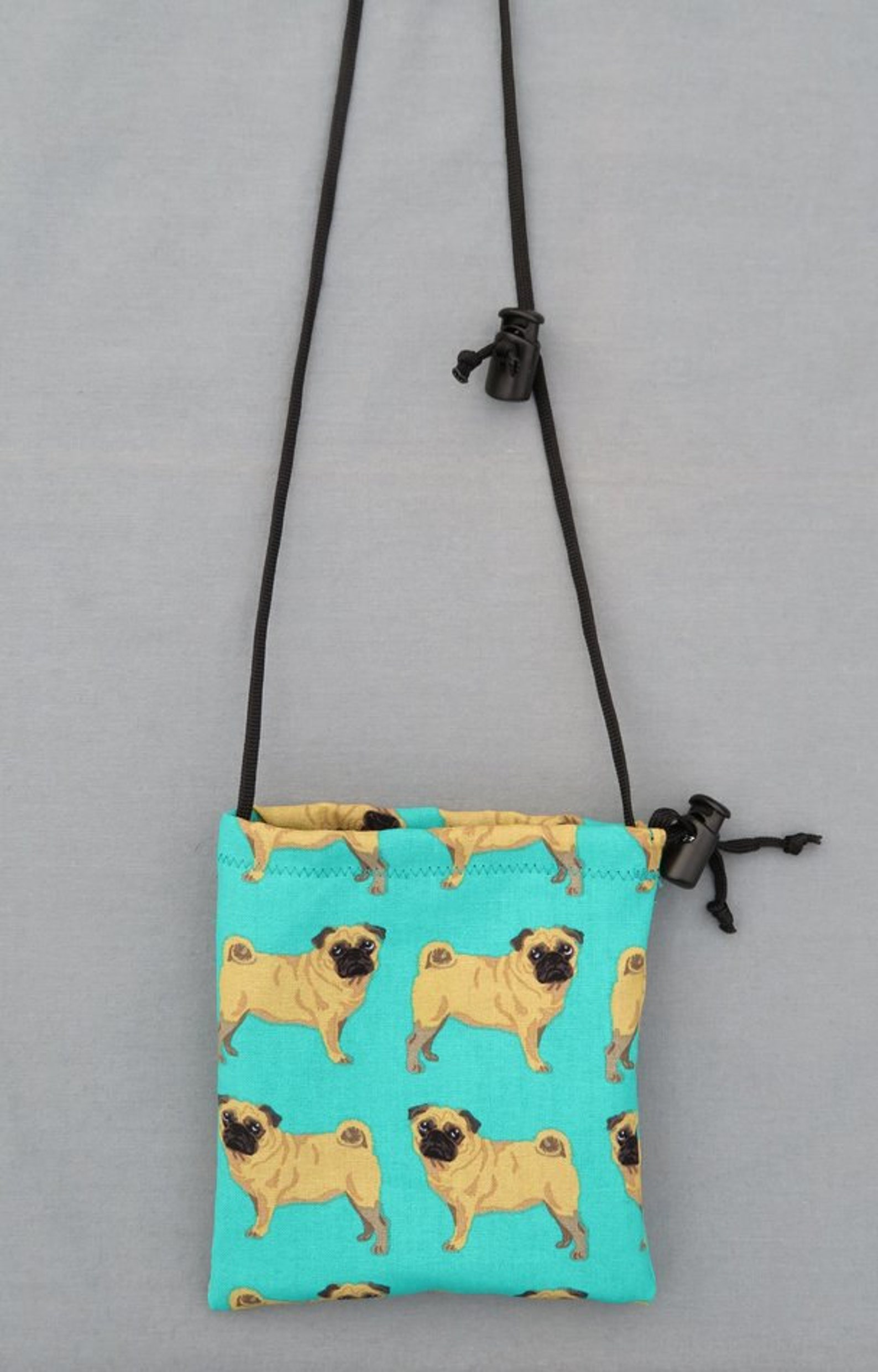 Pug Dog Treat Pouch on Teal - Etsy